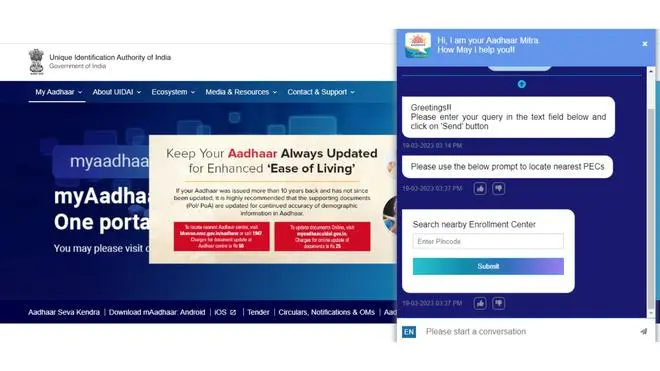 Aadhaar: How to locate Aadhaar enrolment centre using UIDAI chatbot - The HinduBusinessLine